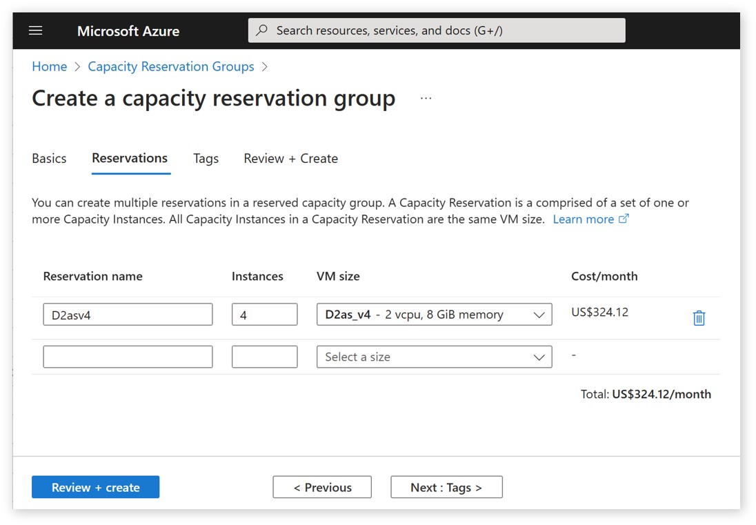 Creating a Capacity Reservation - LicenseVerse